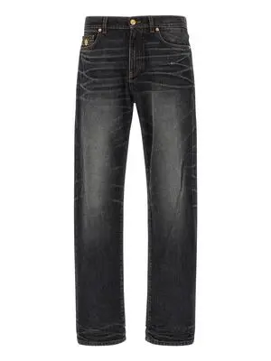 Versace Medusa Biggie Straight-leg Denim Jeans - Black