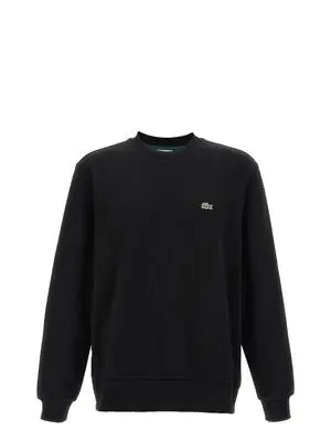 Lacoste LACOSTE Logo Patch Fleece Cotton Sweatshirt Black