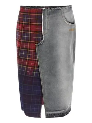 Off-White Patchwork Midi Skirt - Multi
