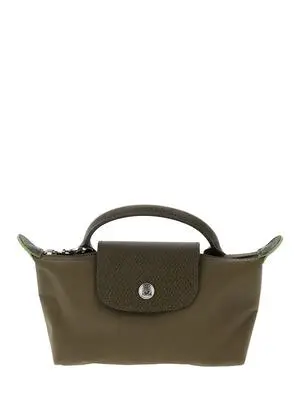 Longchamp LONGCHAMP Le Pliage Nylon Canvas Clutch Bag Green