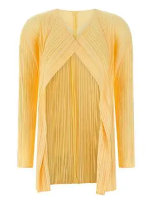 Issey Miyake PLEATS PLEASE ISSEY MIYAKE Mellow Pleats Cardigan Yellow