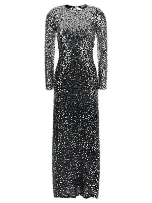 Rabanne Sequin Embellished Long Dress - Black