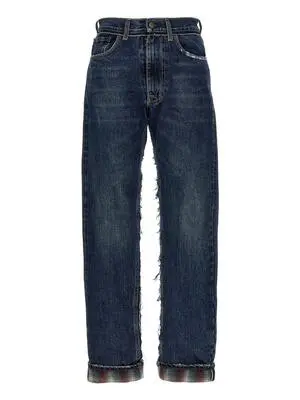 MAISON MARGIELA Cotton Pendleton Denim Jeans - Blue