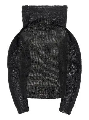 Issey Miyake Panini Wool And Alpaca Yarn Blend Top - Black