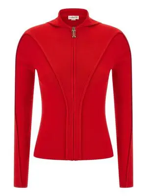 Victoria Beckham Hooded Cardigan - Red