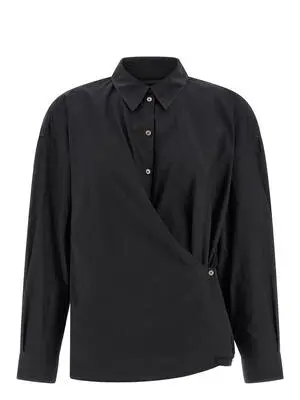 LEMAIRE Straight Collar Twisted Shirt - Black