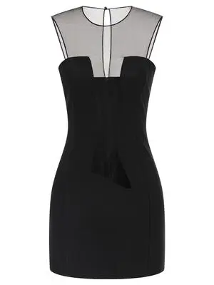 NENSI DOJAKA Tulle Insert Dress - Black