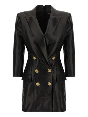 BALMAIN BALMAIN Leather Mini Blazer Dress