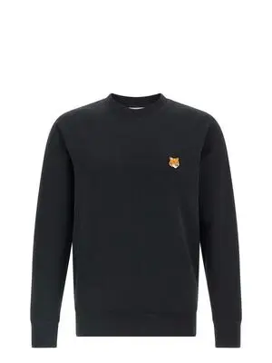 Maison Kitsuné Fox Head Brushed Cotton Sweatshirt - Black