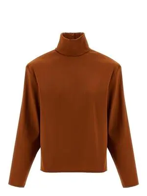 Saint Laurent Structured Shoulder Sweater - Orange