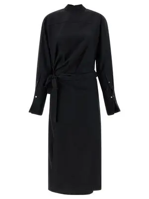 THE ROW THE ROW Thalassa Virgin Wool Flannel Midi Dress