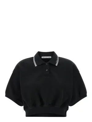 ALEXANDER WANG T BY ALEXANDER WANG Intarsia Collar Polo Shirt