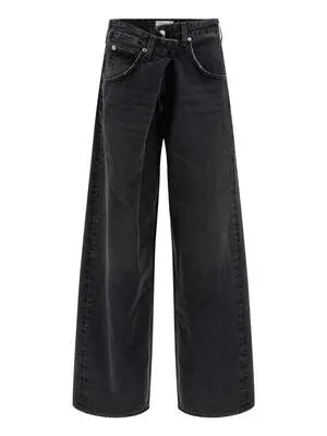 AGOLDE Vana Stonewashed Cotton Denim Jeans - Black
