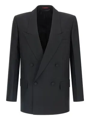 Gucci Double-breasted Technical Panama Blazer - Black