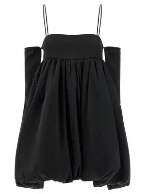 ROTATE BY BIRGER CHRISTENSEN Satin Le Bubble Dress - Black
