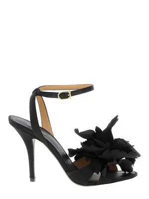 FERRAGAMO Ghilly Satin Sandals - Black