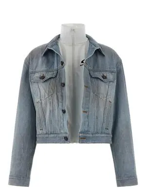 Balenciaga Double Layer Denim Jacket - Light Blue