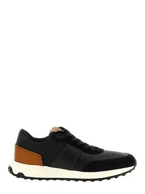TOD'S Leather And Technical Fabric Sneakers - Black