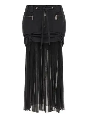 DOLCE & GABBANA DOLCE & GABBANA Twill And Chiffon Skirt