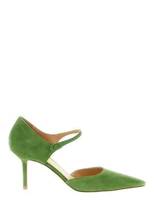 FRANCESCO RUSSO Suede Pointed Pumps - Green