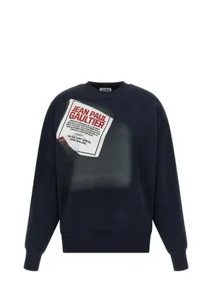 JEAN PAUL GAULTIER The Gaultier Label Brushed Sweatshirt - Blue