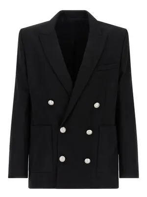 Balmain Grain De Poudre Blazer Black