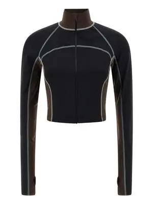 Fendi Technical Fabric Color Block Top - Black
