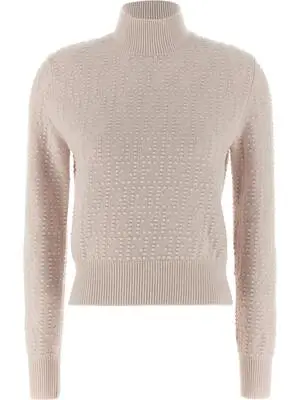 Fendi Pon Pon Wool And Cashmere Blend Sweater - Pink