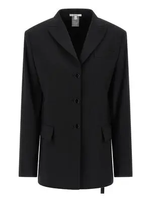 NENSI DOJAKA Belted Wool Blend Blazer - Black