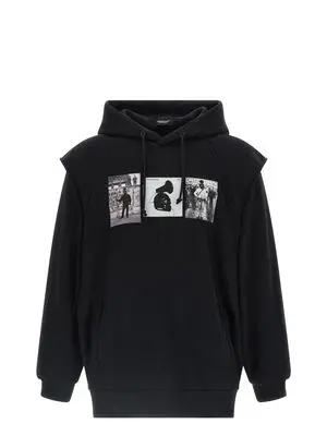 Undercover Gauze Cotton Layered Hoodie - Black