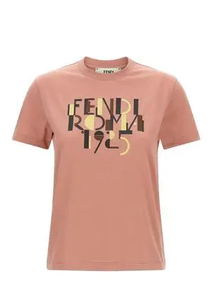 Fendi Cotton Jersey T-shirt Roma 1925 - Pink