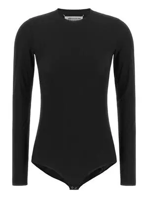 MAISON MARGIELA Technical Stretch Jersey Long Sleeves Crew Neck Bodysuit