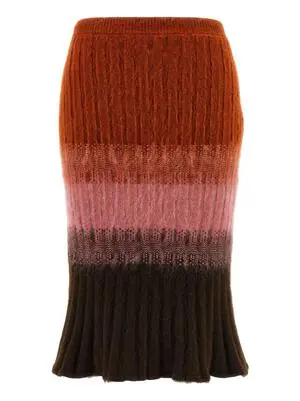 Fendi Wool And Mohair Midi Skirt - Multi