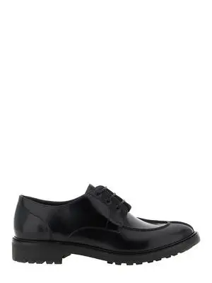 Saint Laurent Lino Smooth Leather Derby Shoes - Black