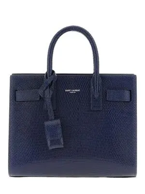 Saint Laurent SAINT LAURENT Lizard Nano Sac De Jour Handbag Blue