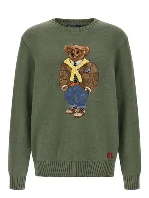 Polo Ralph Lauren Polo Bear Cotton Sweater - Green