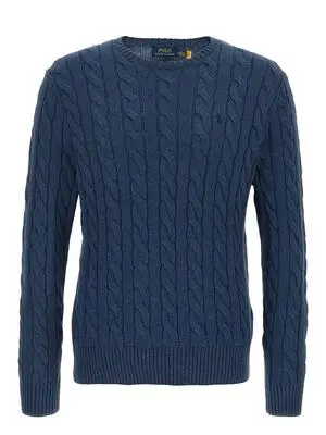 Polo Ralph Lauren Cotton Braided Sweater - Blue