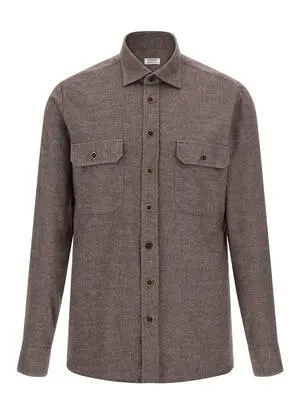BORRIELLO NAPOLI Flannel Shirt - Brown