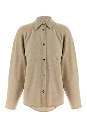 MAX MARA MAX MARA Ceci Mélange Stretch Cashmere Flannel Overshirt