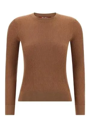 Max Mara Marabu Wool And Silk Blend Sweater - Beige