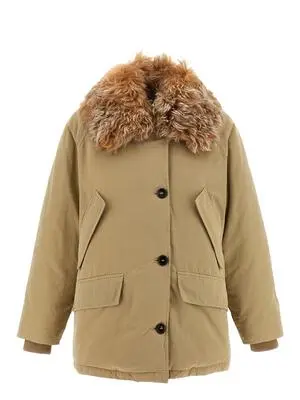 PRADA PRADA Fur Collar Cotton Jacket