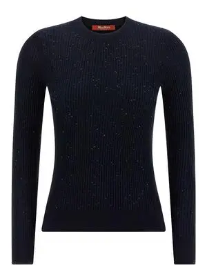 Max Mara Marabu Wool And Silk Blend Sweater - Blue