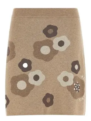 Kenzo Hana Dots Intarsia Miniskirt - Beige