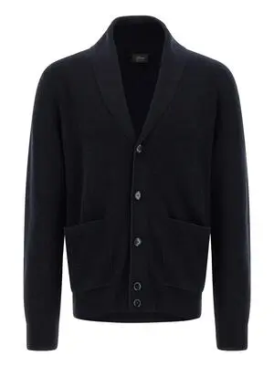 Brioni Cashmere Blend Cardigan - Blue