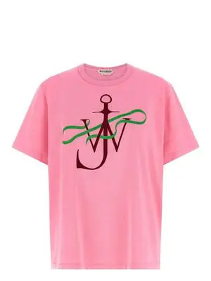 J.W.ANDERSON Ribbon Anchor Cotton Jersey T-shirt - Pink