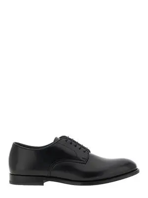 DOUCAL'S DOUCAL'S 5 Fori Brushed Calfskin Leather Derby Shoes