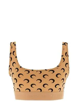 MARINE SERRE MARINE SERRE Moon Printed Jersey Cropped Top