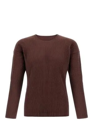 Issey Miyake 'color Pleats' T-shirt Brown