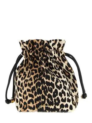 GANNI Animal Print Pouch - Brown