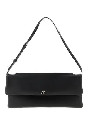 COURREGES Smooth Calf Leather Wrist Clutch - Black